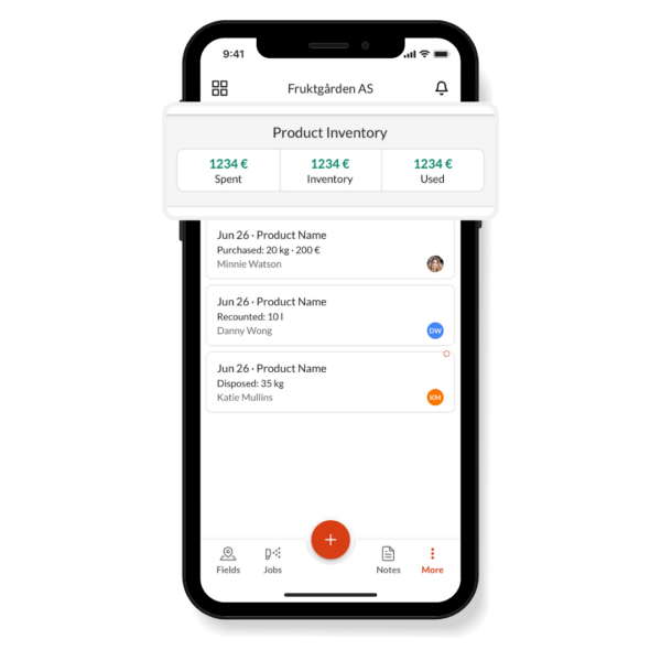 Product inventory management: insight costs per field | Farmable